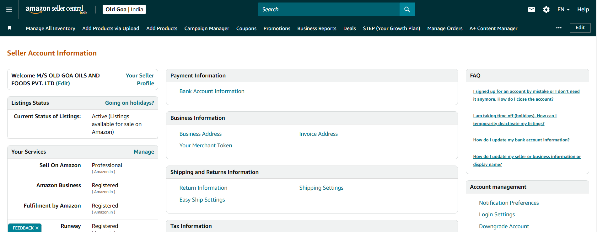 Amazon Seller Account Management Services Tambaram Chennai